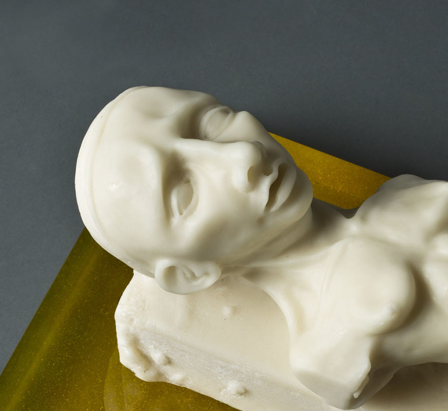 Soap Mummy, (close up) 8.5″ x 14″ x 8″, carved kiln cast glass, 2014 ...